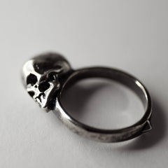 Sterling Silver Skull Ring - Side Miniature Skull Gothic Jewelry ...