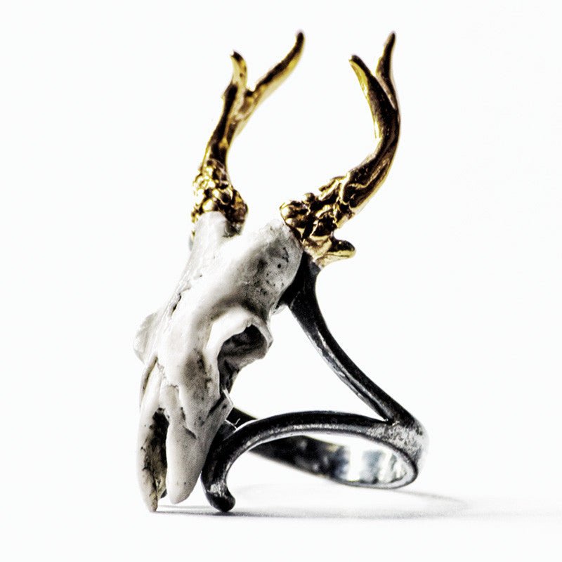 Doe Skull Ring - Stag ring - Sterling Silver Deer Skull ring – Macabre ...