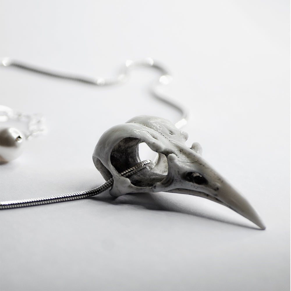 Raven Skull necklace - gothic style jewelry - Macabre Gadgets